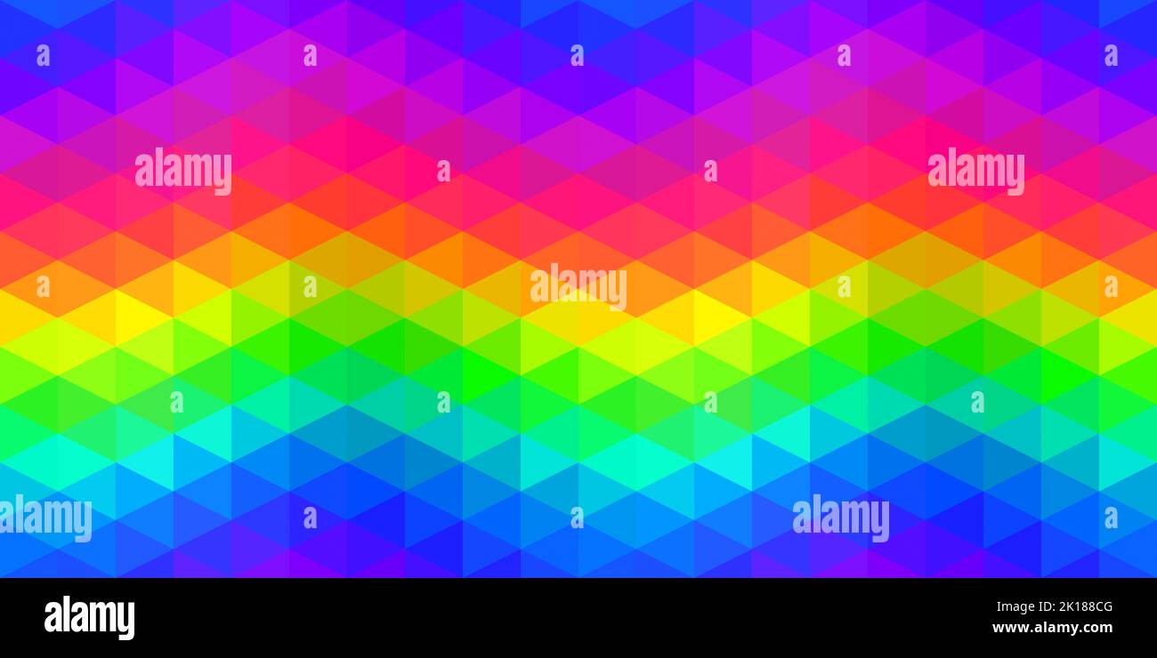 Seamless Colorful Rainbow Triangle Pattern. Low Poly Optical Light ...
