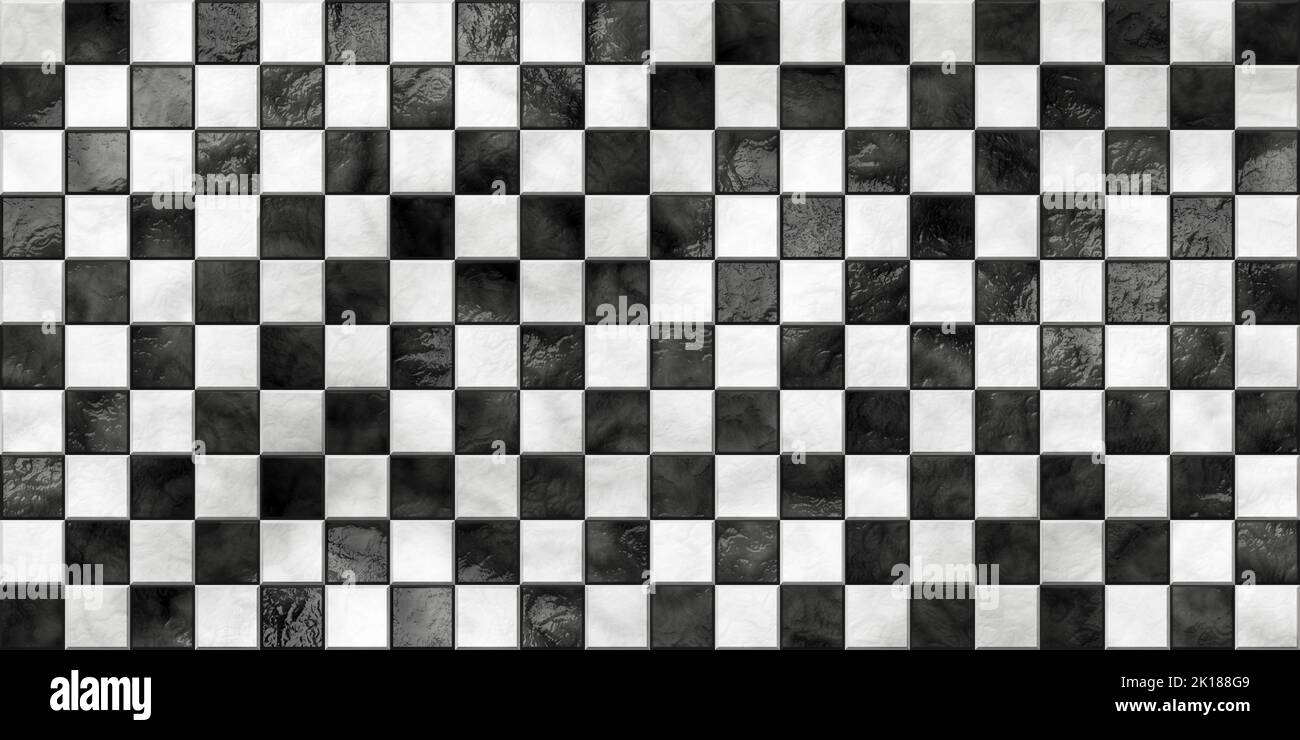 Seamless black and white checker or chess board marble tile background ...