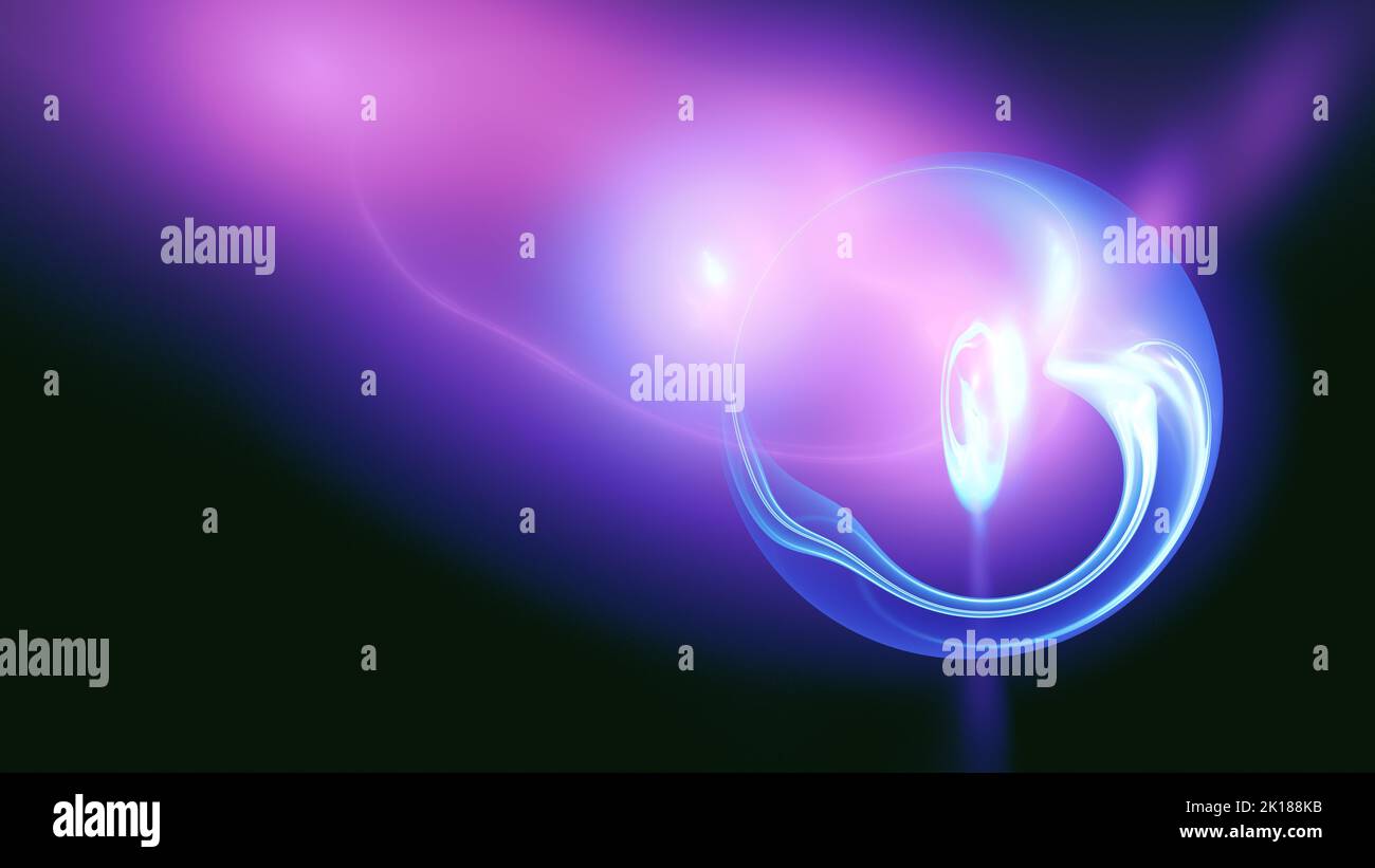 Abstract cyberpunk futuristic plasma orb fractal background in ...