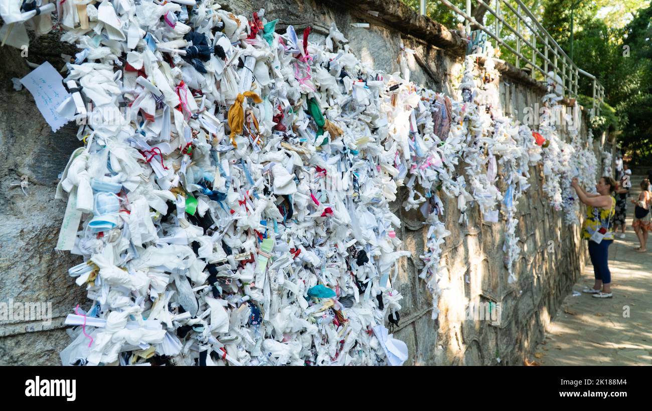 Wishing wall at house of Virgin Mary in Ephesus ancient city. Wishing ...