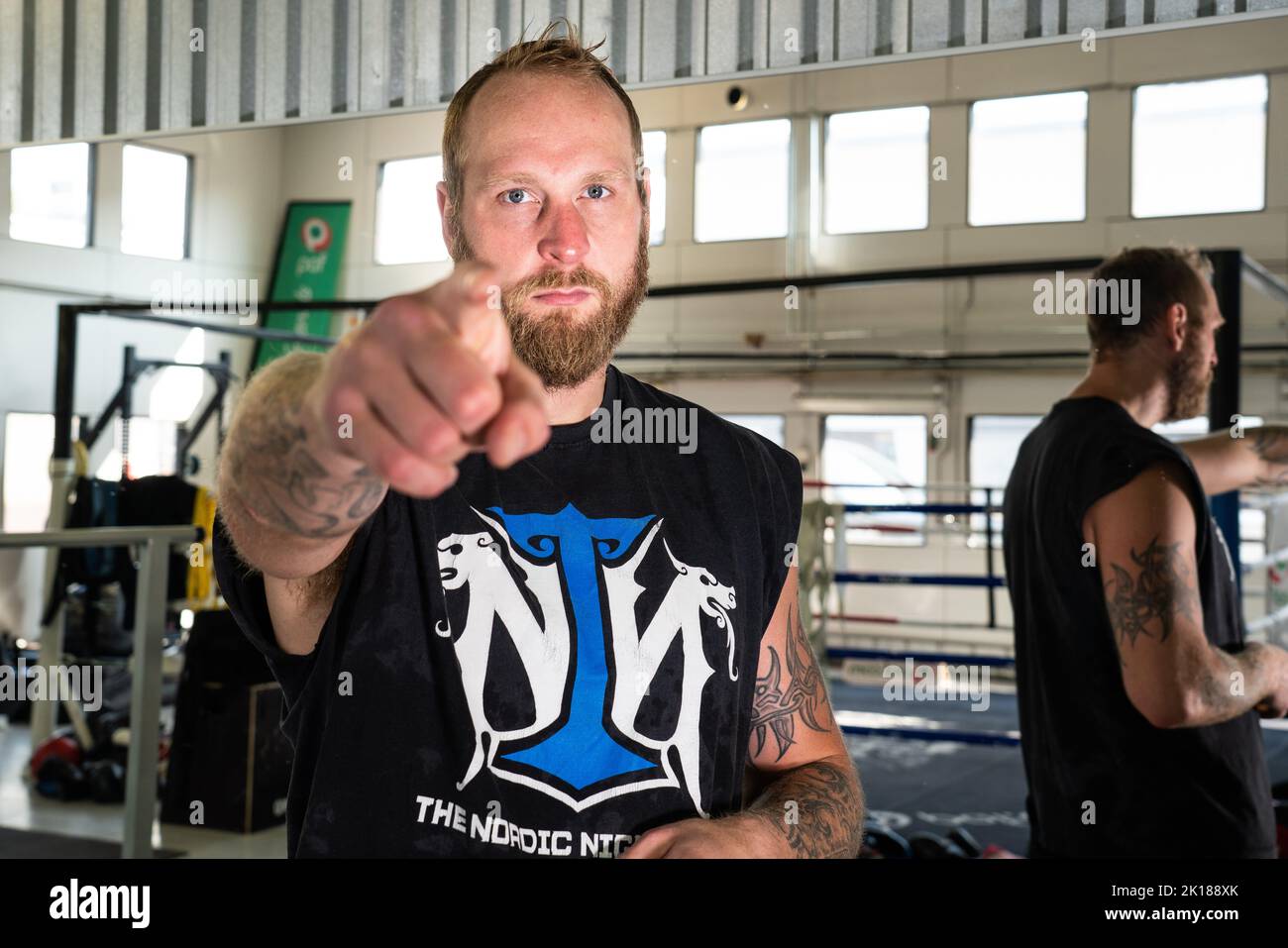 Finnish Heavyweight Boxer Robert Helenius at his gym in Mariehamn, 29 ...