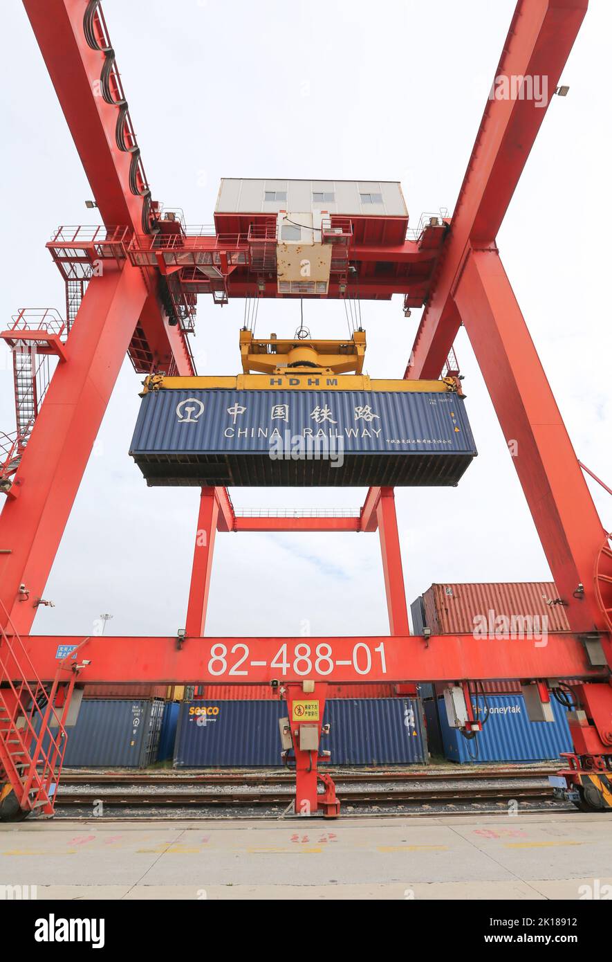 LIANYUNGANG, CHINA - SEPTEMBER 16, 2022 - Large machinery transfers ...