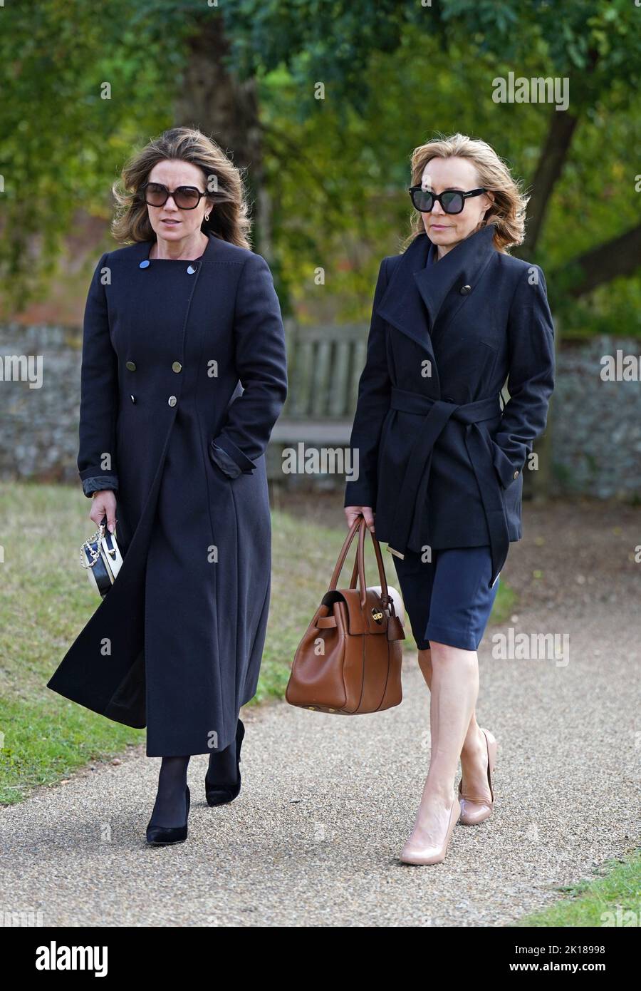 Susanna Reid (left) and Sian Williams arrives for the funeral of TV ...