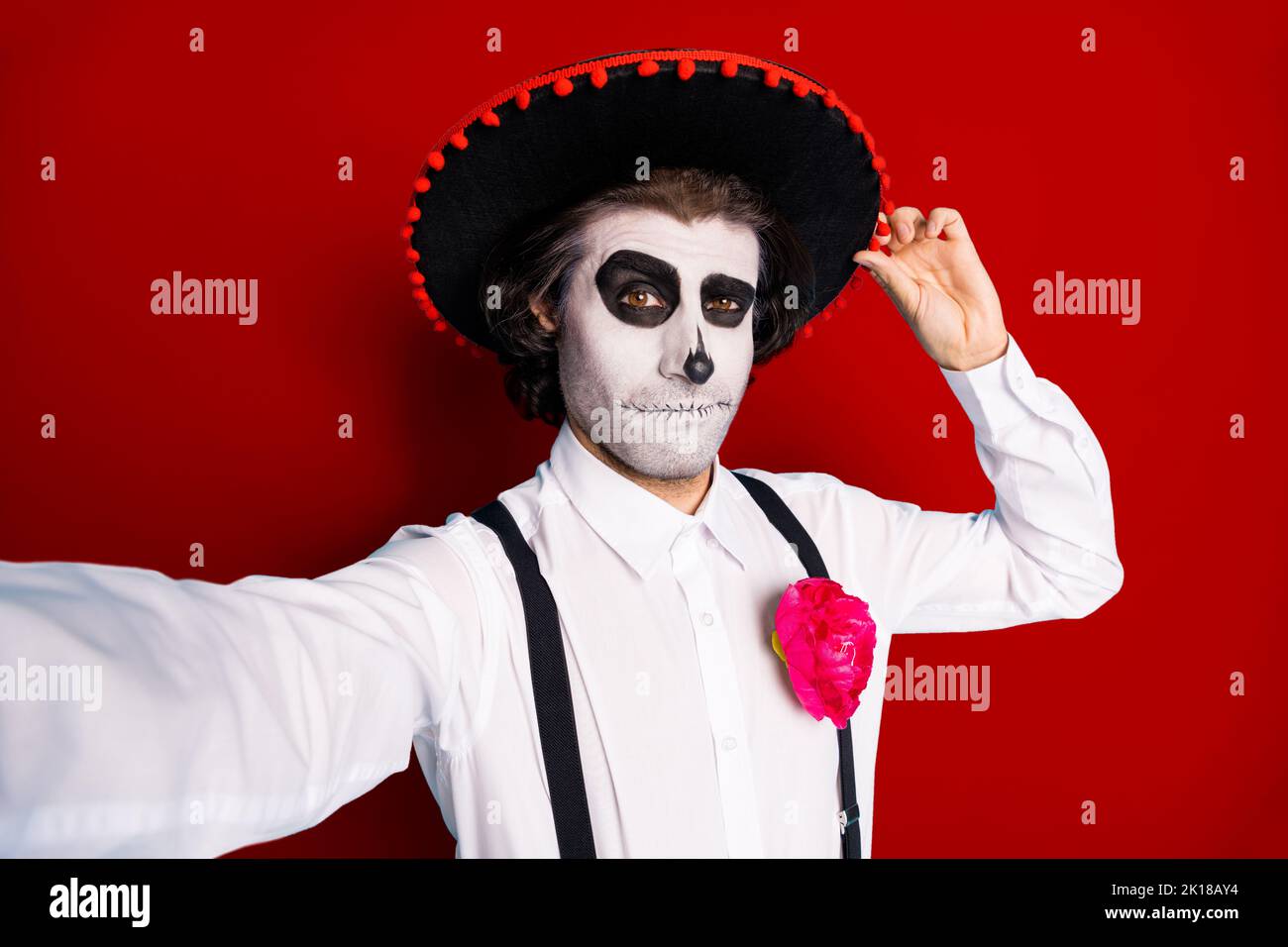 Self-portrait of his he handsome spooky creepy guy gentleman wearing ...