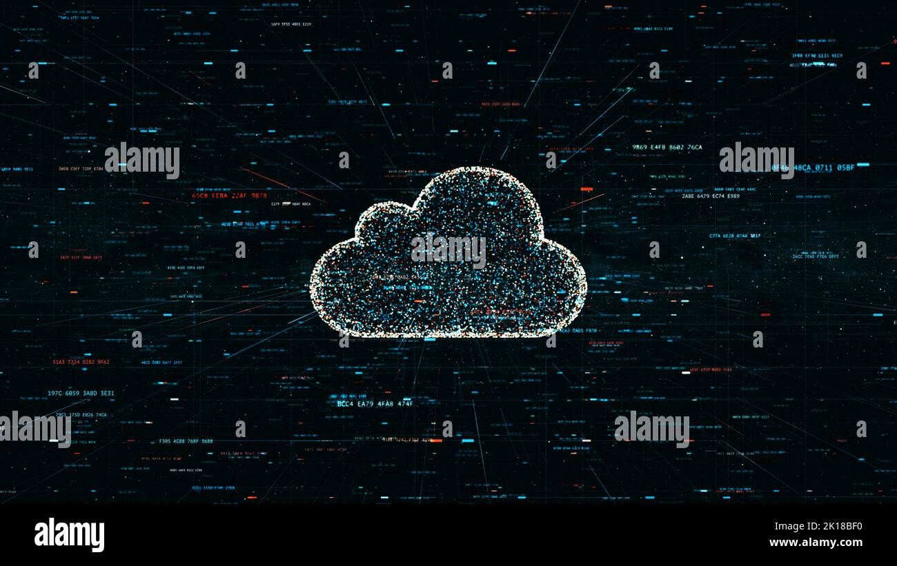 3D illustration, symbol of cloud technology in modern digital world ...