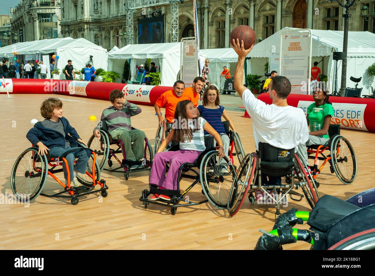 Paris, FRANCE - French Handicapped Athletes Teaching Children in ...