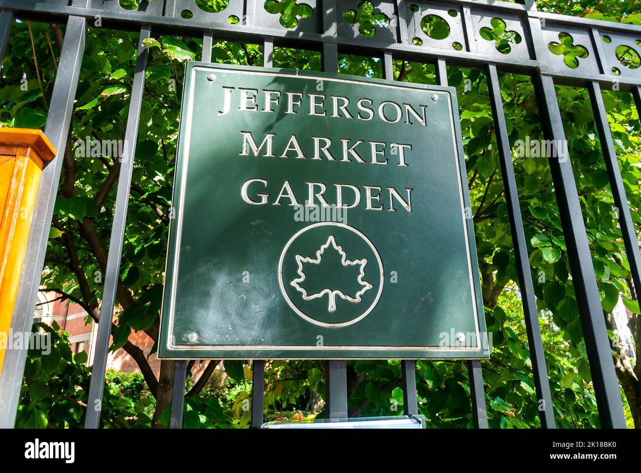 New York City, NY, USA, Public Garden in Greenwich Village, Jefferson ...
