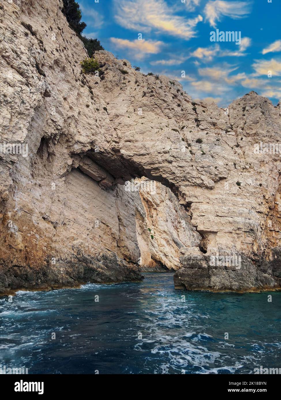 Beautiful Blue Caves in Zakynthos Greece Island Stock Photo - Alamy