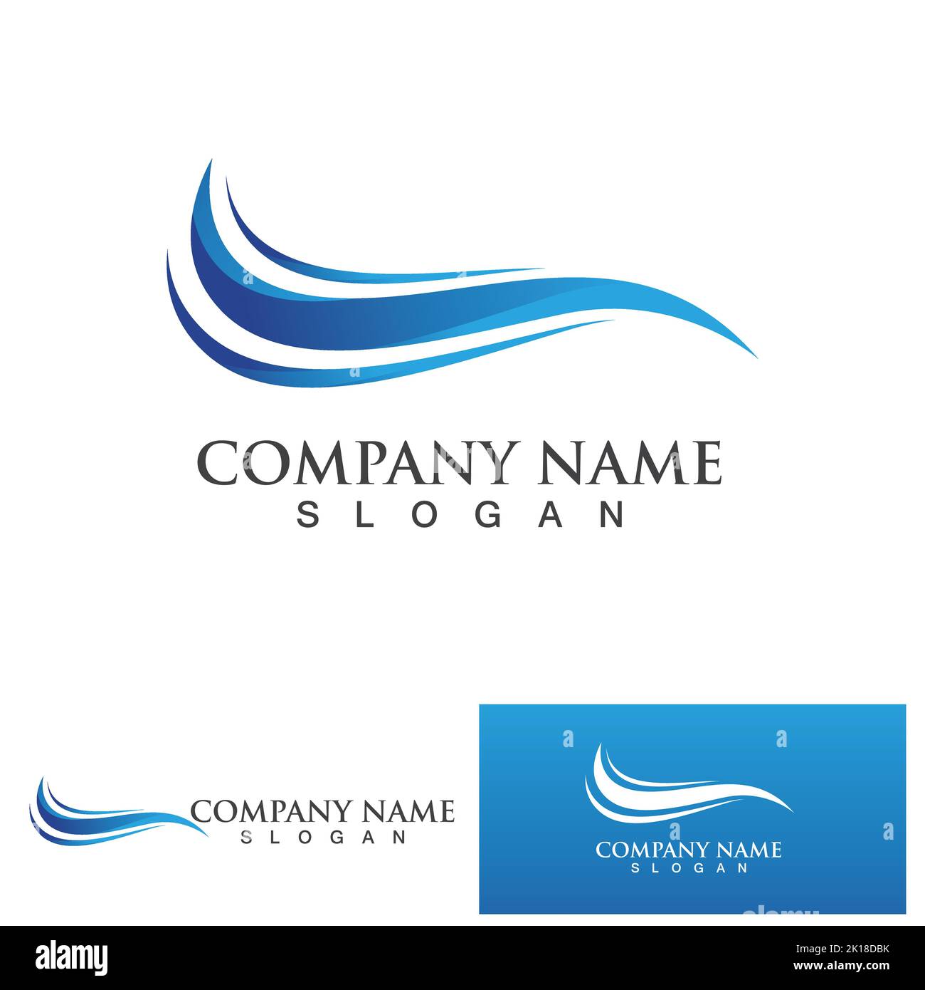 Isolated round shape logo. Blue color logotype. Flowing water image ...