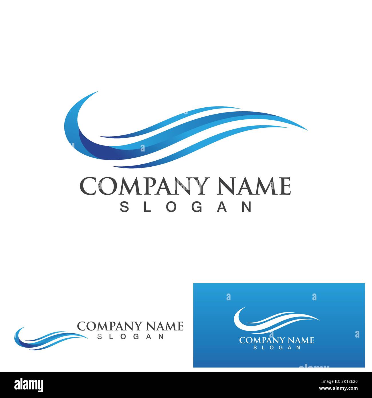 Isolated round shape logo. Blue color logotype. Flowing water image ...