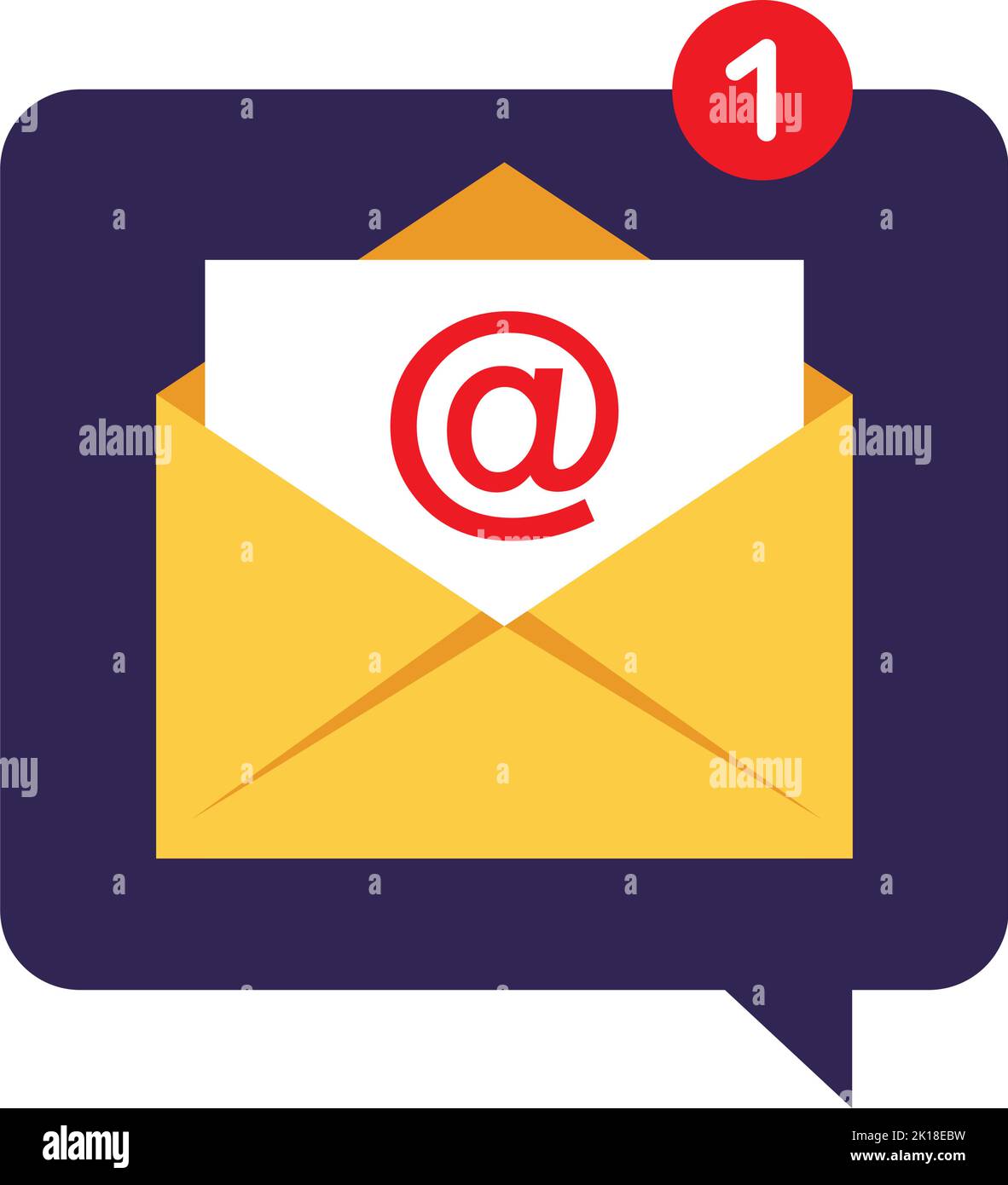 Message notification concept. Email. Vector illustration. Flat Stock ...