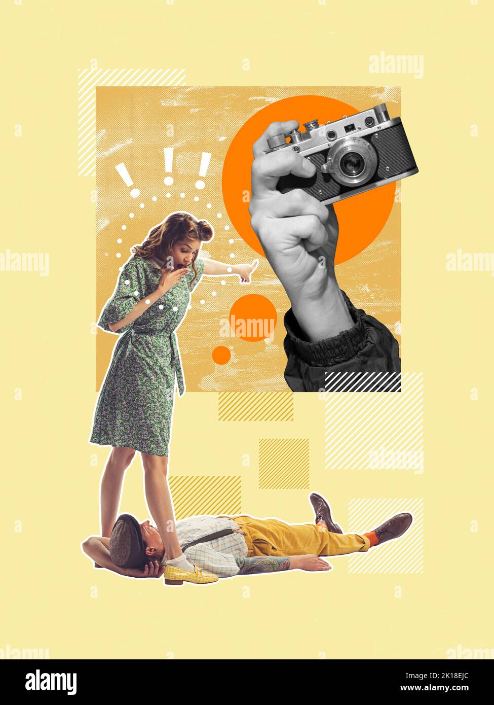 Social media in your daily life. Contemporary art collage. Concept of ...