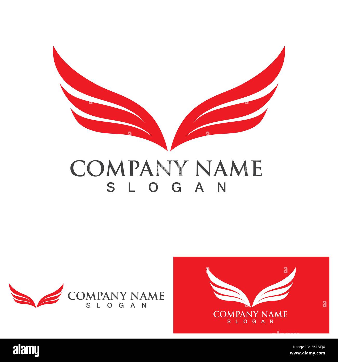Wing red bird Logo Template vector Stock Vector Image & Art - Alamy