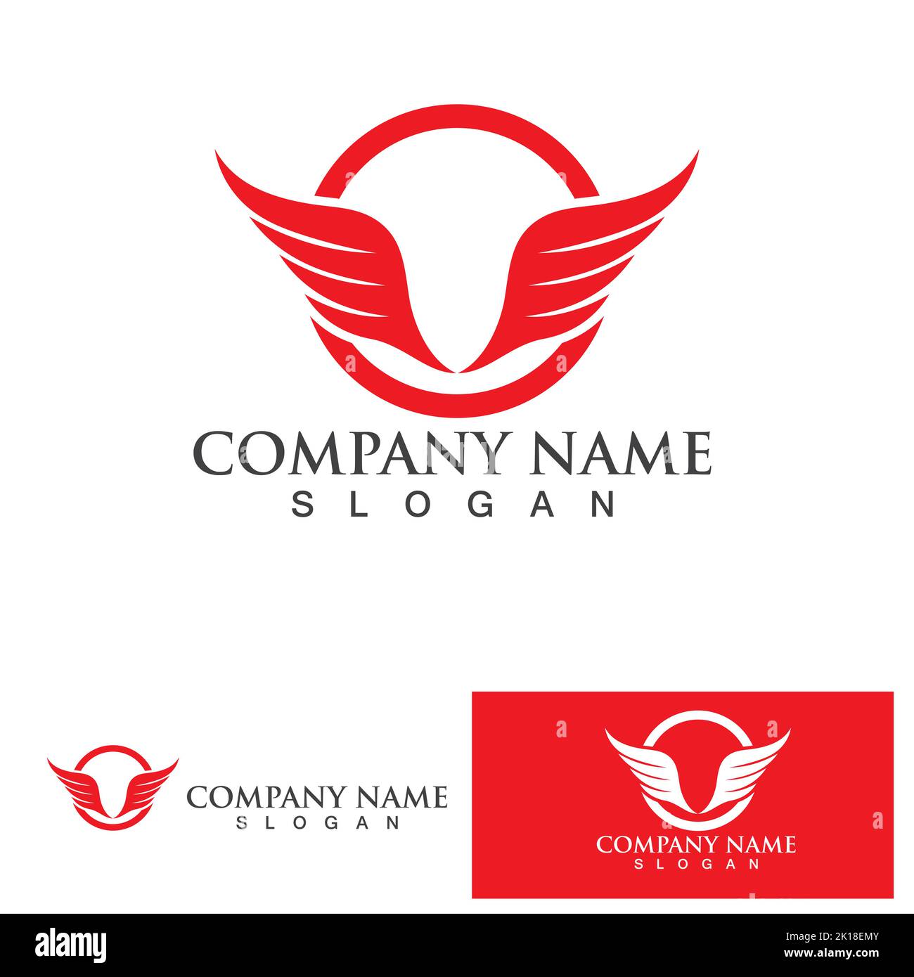 Wing red bird Logo Template vector Stock Vector Image & Art - Alamy