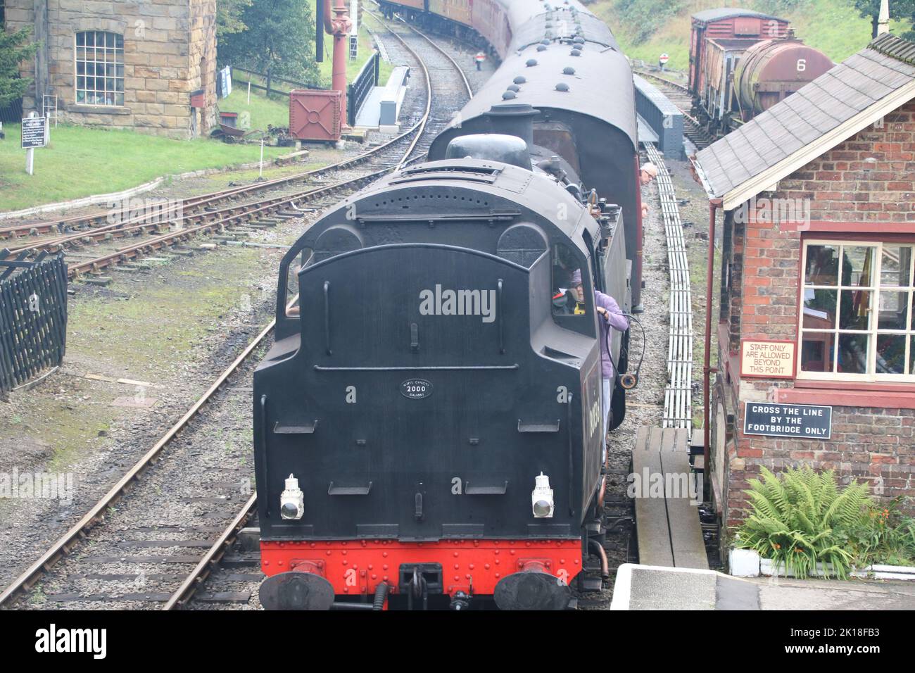 steam train coming into Goathland station Stock Photo - Alamy
