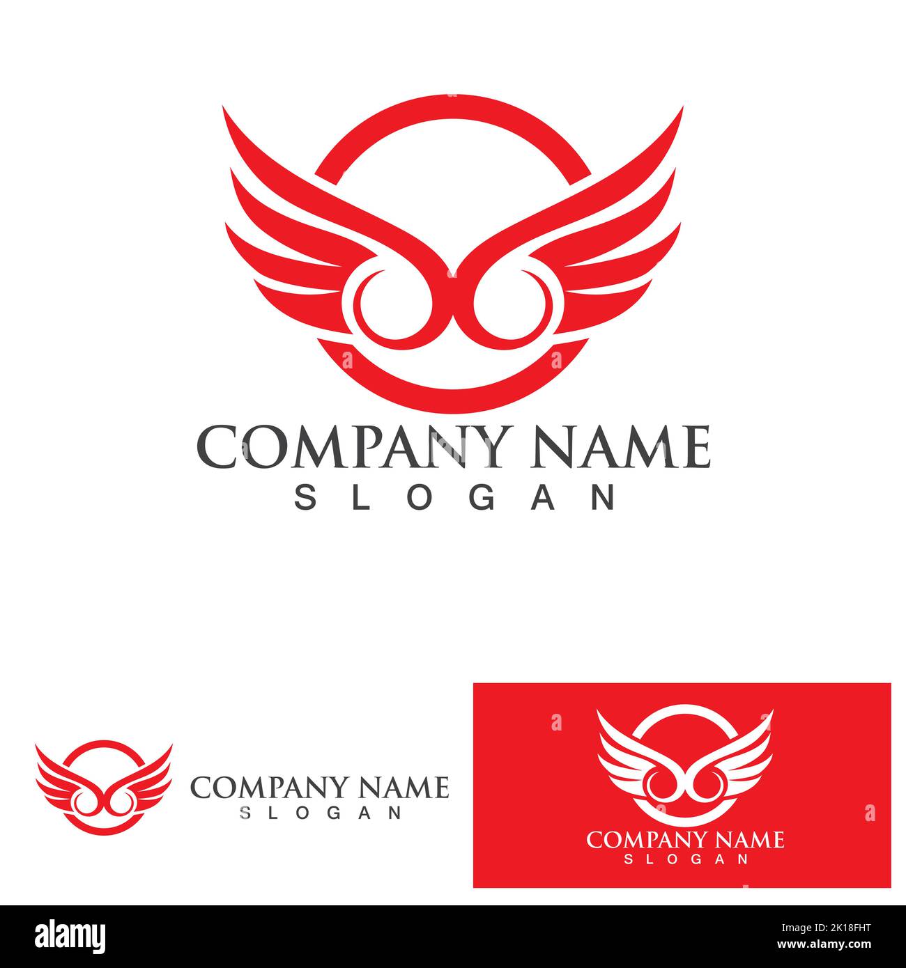 Wing red bird Logo Template vector Stock Vector Image & Art - Alamy
