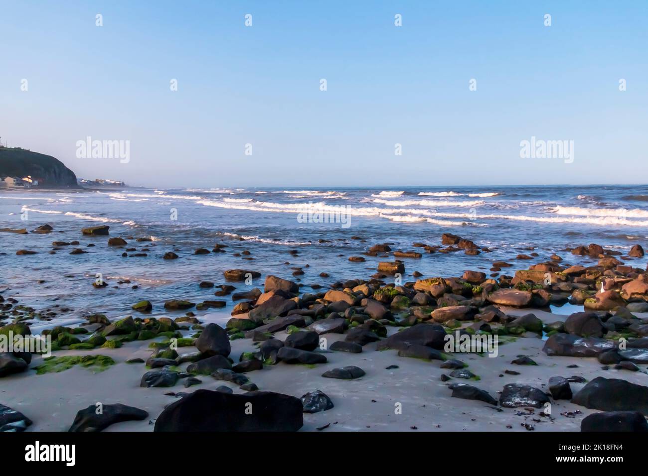 View of Cal beach, in Torres, RS, Brazil. A preserved, beautiful and ...