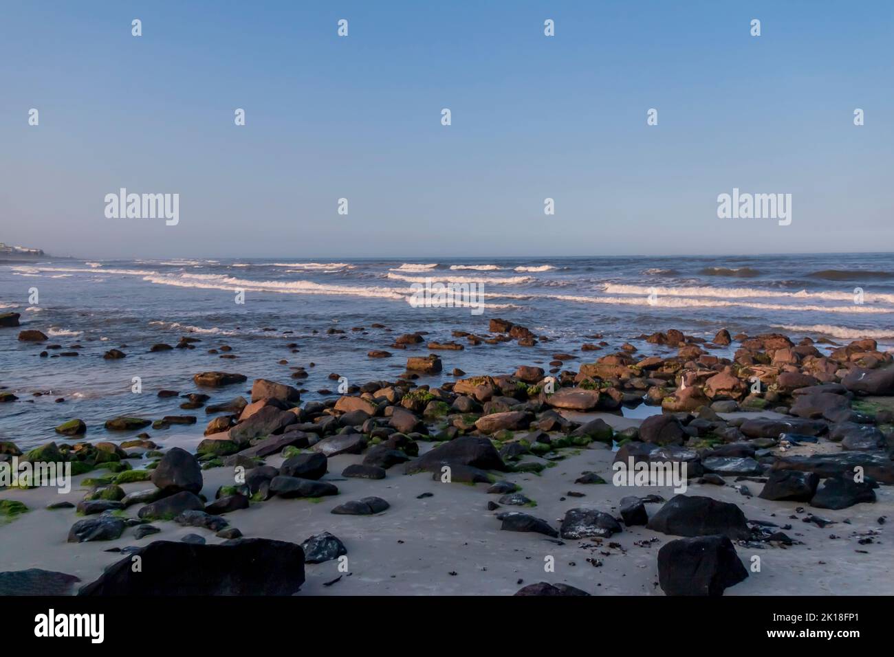 View of Cal beach, in Torres, RS, Brazil. A preserved, beautiful and ...