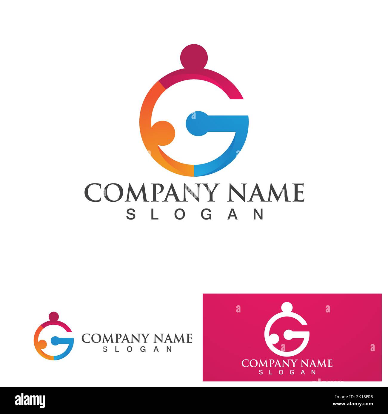 G initial people logo and symbol vector Stock Vector Image & Art - Alamy