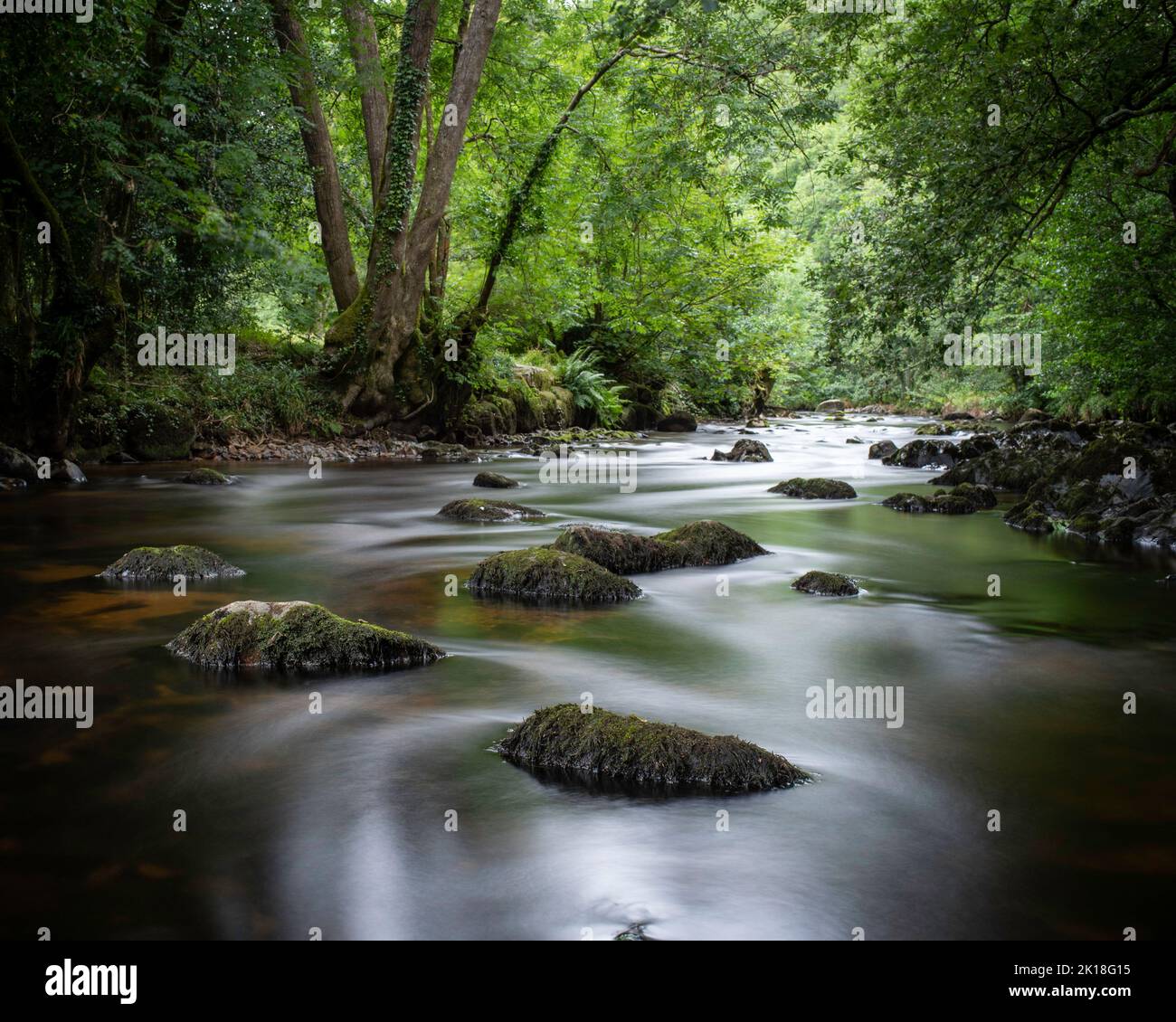 Long exposure of Dartmoor River in Devon, UK Stock Photo - Alamy
