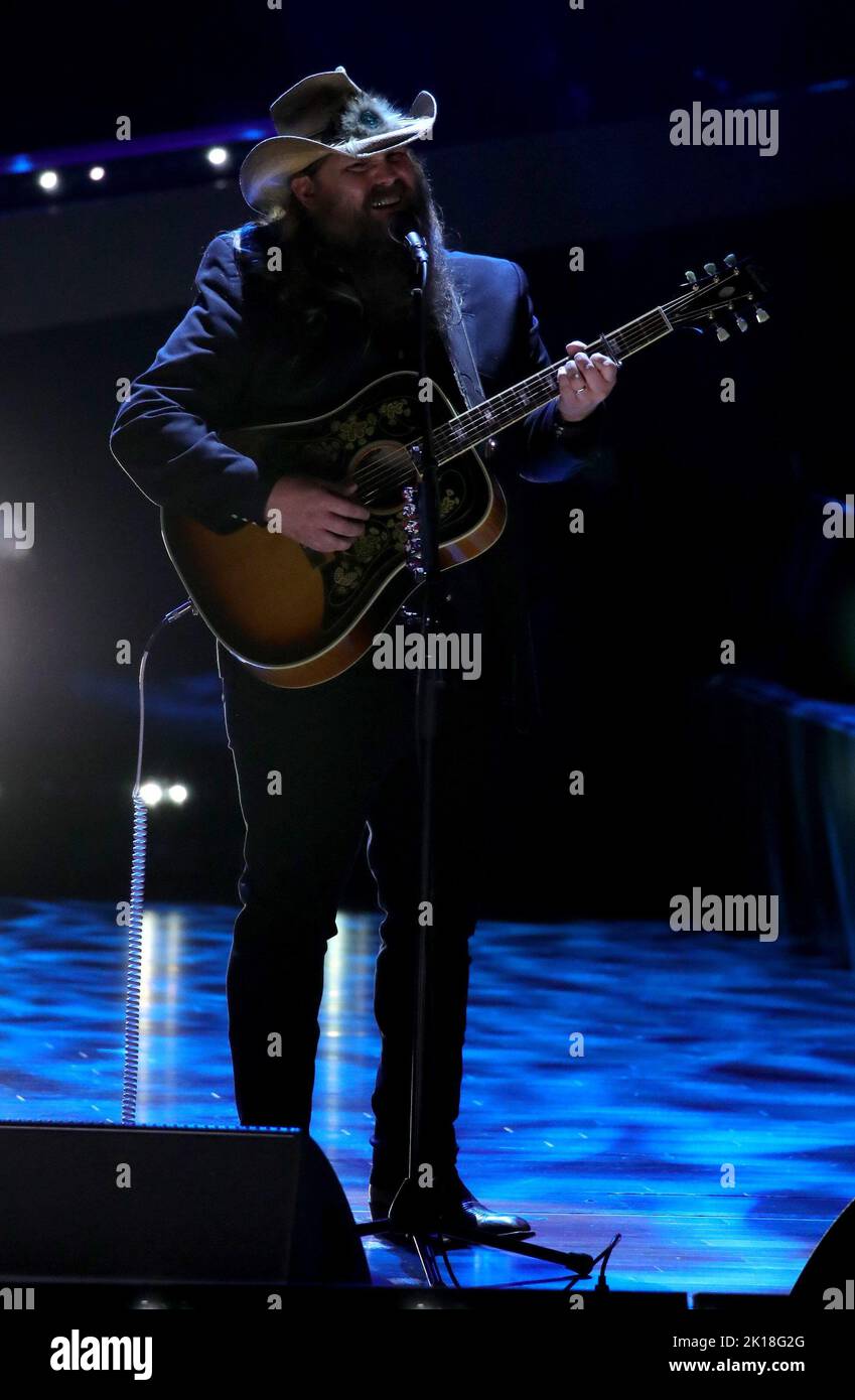 Chris Stapleton on stage for CMT GIANTS: VINCE GILL Stage Show, Fisher ...