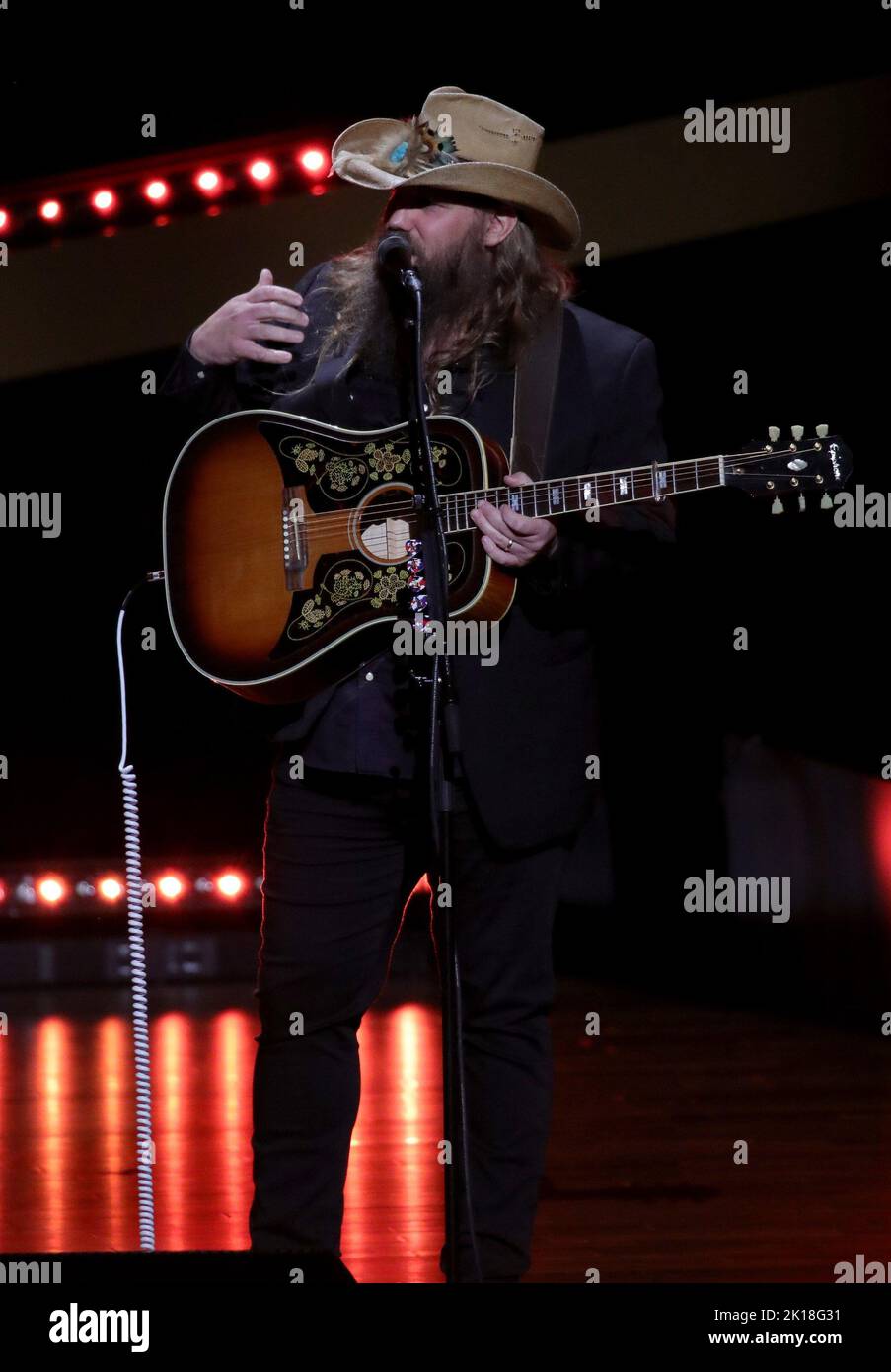 Chris Stapleton on stage for CMT GIANTS: VINCE GILL Stage Show, Fisher ...