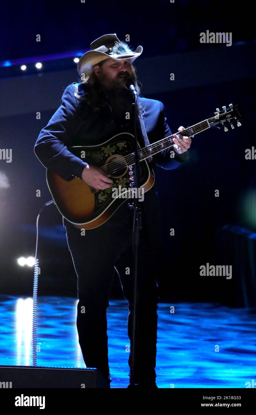 Chris Stapleton on stage for CMT GIANTS: VINCE GILL Stage Show, Fisher ...