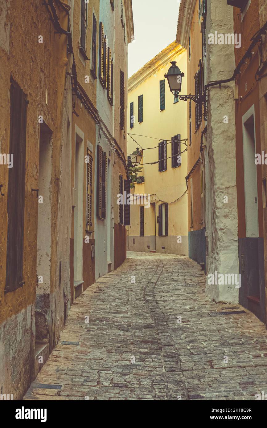 Back streets of Menorcan city, Spain Stock Photo - Alamy