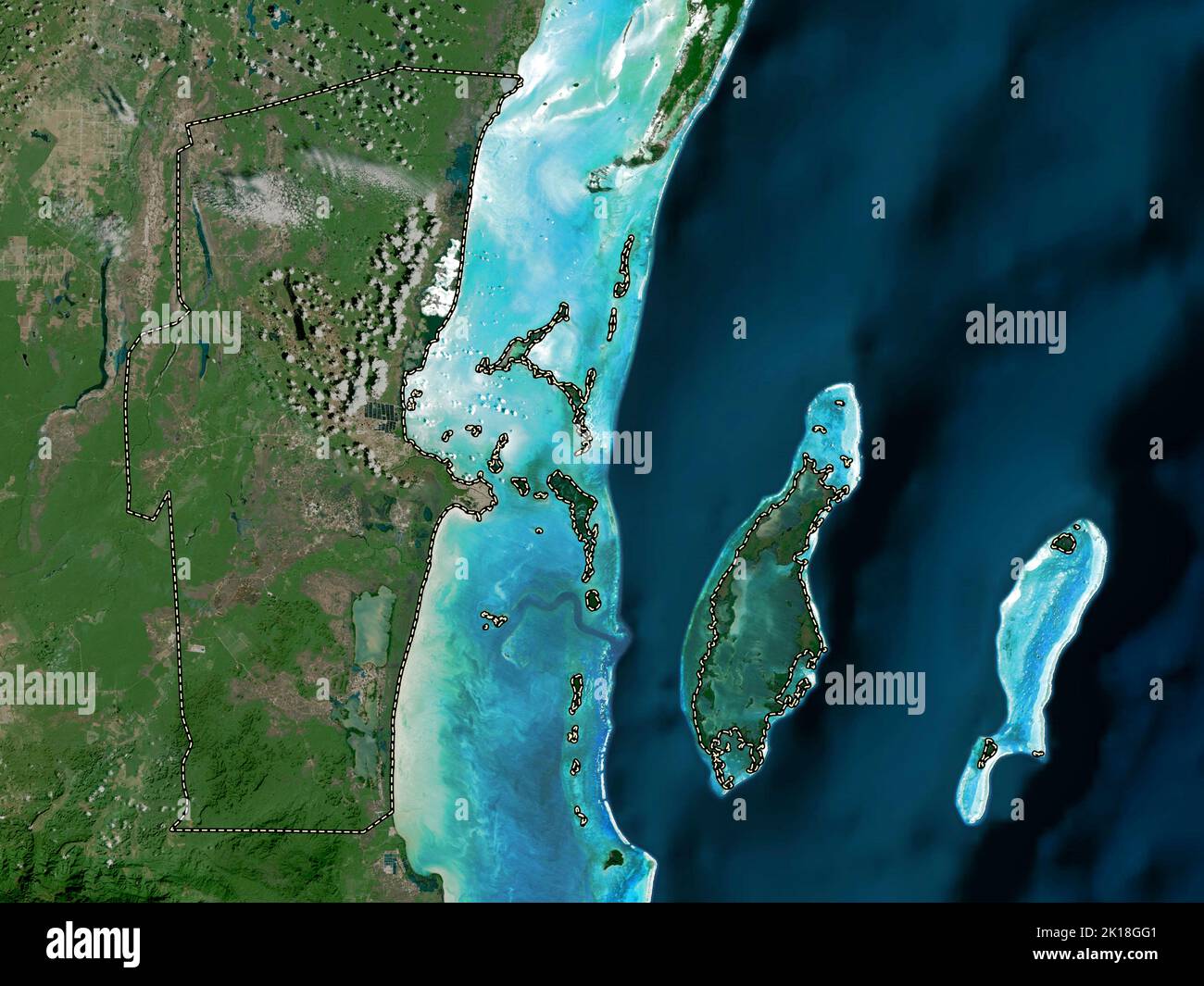 Belize, district of Belize. High resolution satellite map Stock Photo ... Belize, district of Belize. High resolution satellite map Stock Photo ...