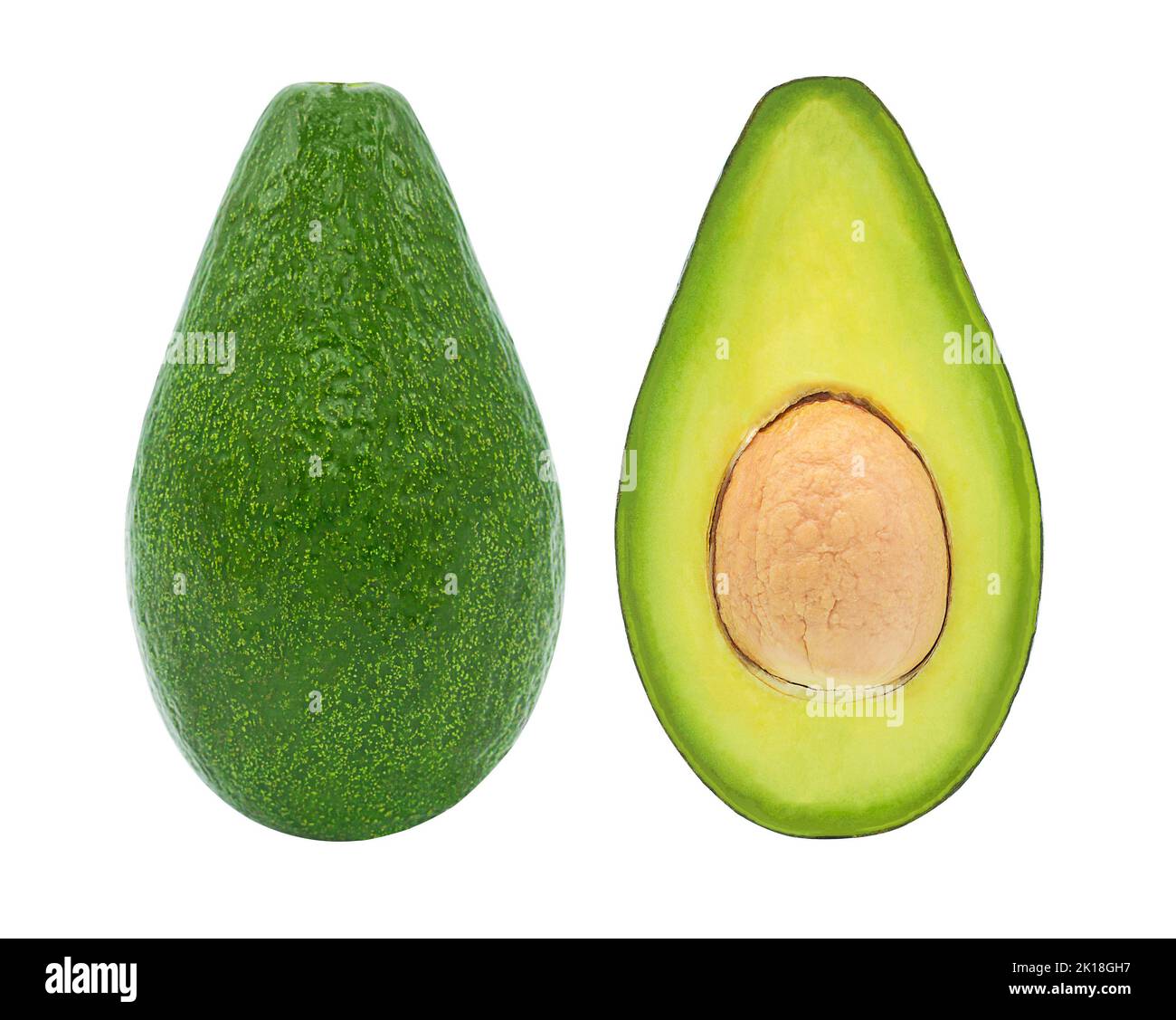 Fresh avocado fruits isolated on white background with clipping path ...