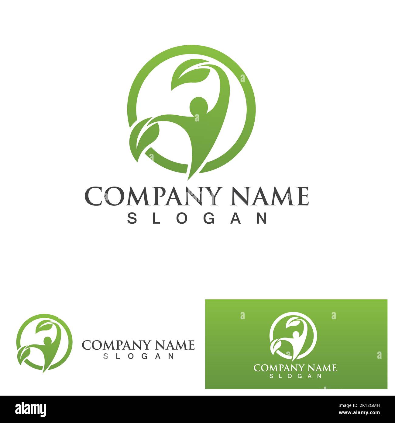 Health life people tree leaf green logo Stock Vector Image & Art - Alamy