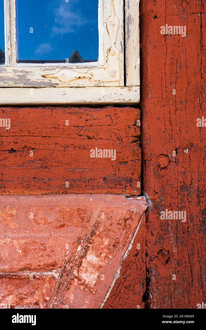 Detail of a window in Den Gamle By, outdoor museum in Aarhus, Denmark ...