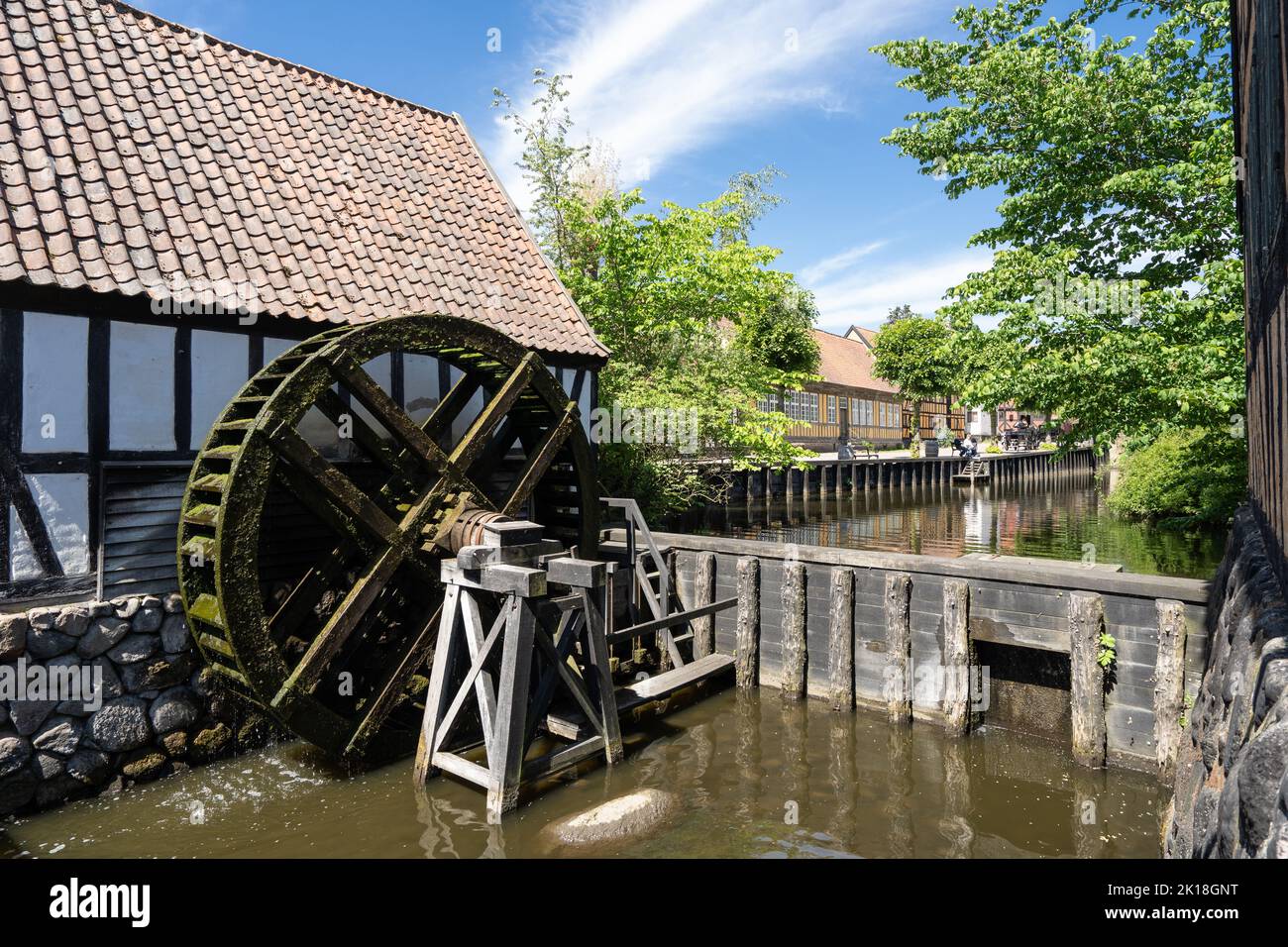 Water mill in Den Gamle By, outdoor museum in Aarhus, Denmark Stock ...