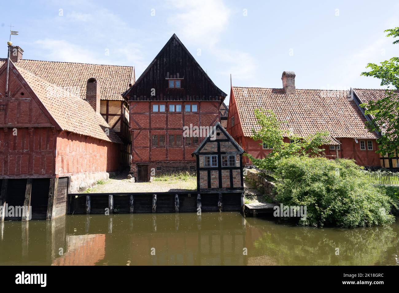 Old buildings in Den Gamle By, outdoor museum in Aarhus, Denmark Stock ...