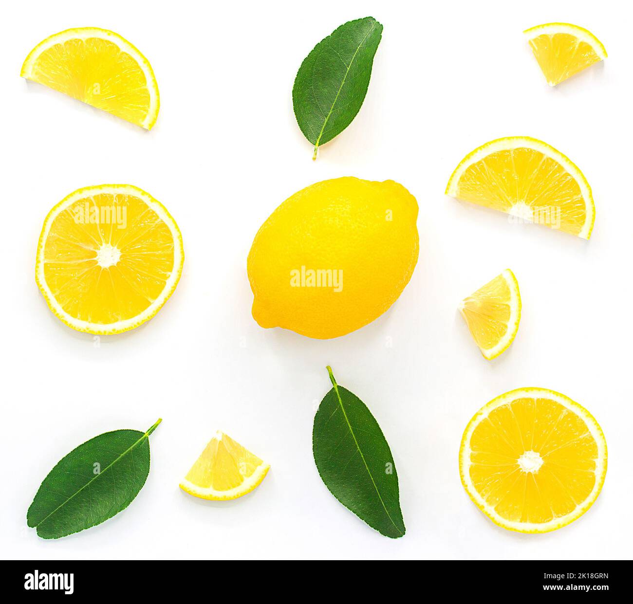 lemon isolated on white background with copy space.Lemon sliced with ...