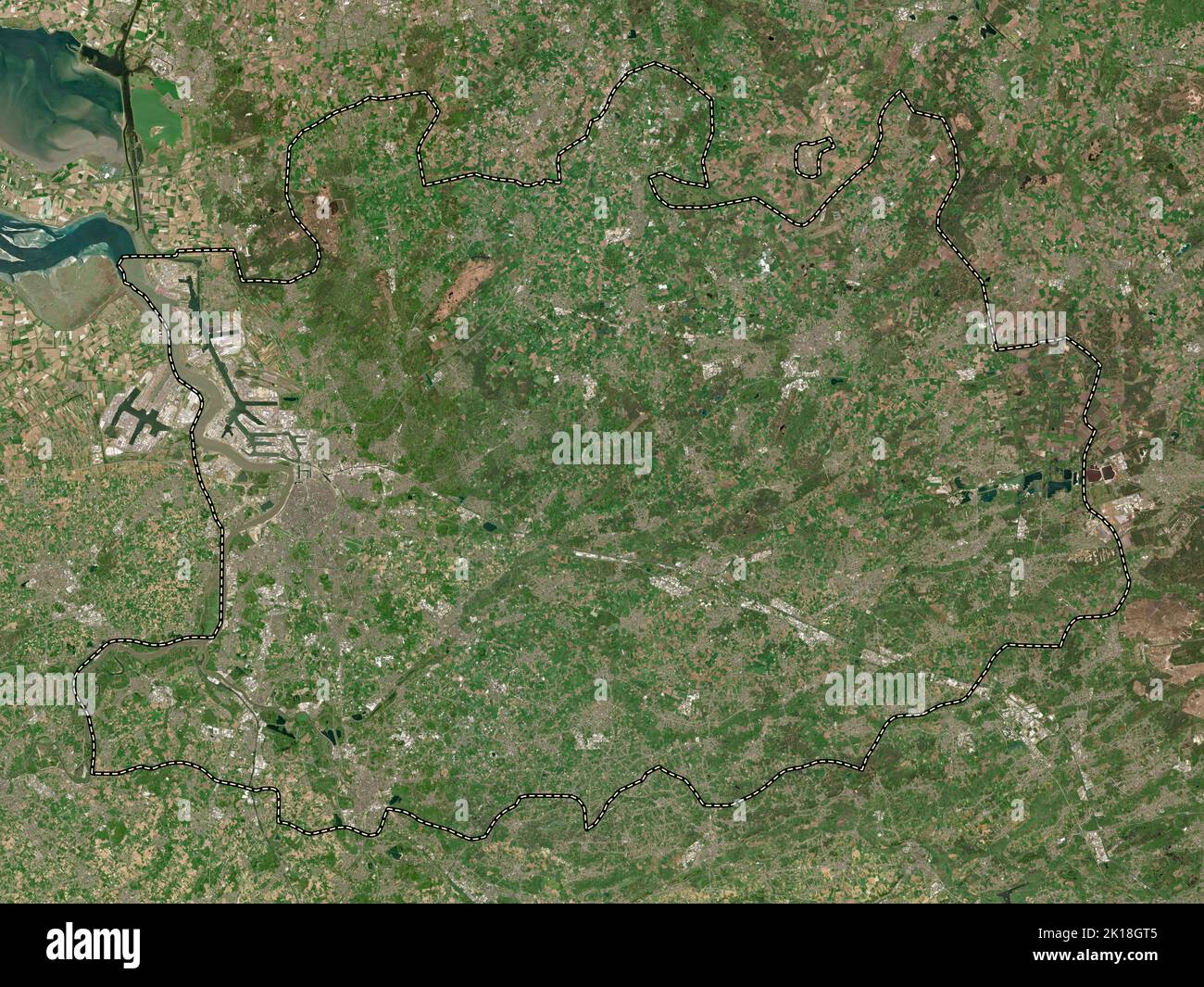 Antwerpen, province of Belgium. High resolution satellite map Stock ...