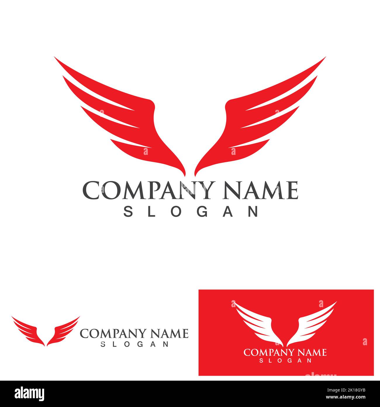 Wing red bird Logo Template vector Stock Vector Image & Art - Alamy