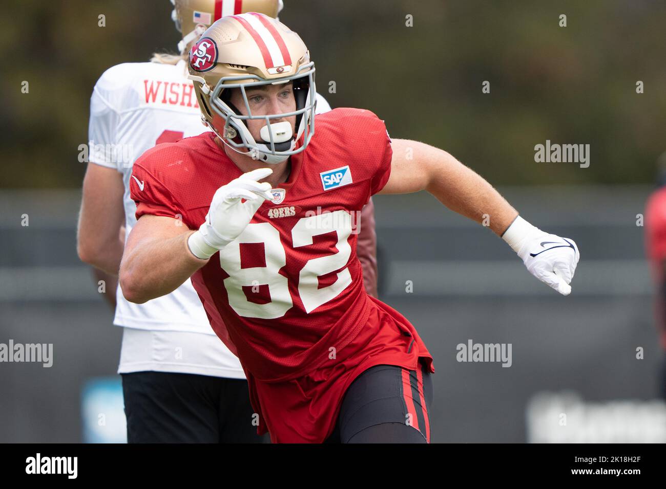 Sep 15, 2022; Santa Clara, California, USA; San Francisco 49ers tight ...
