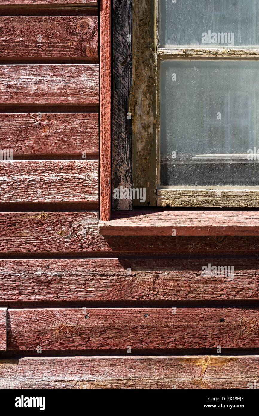Detail of a window in Den Gamle By, outdoor museum in Aarhus, Denmark ...