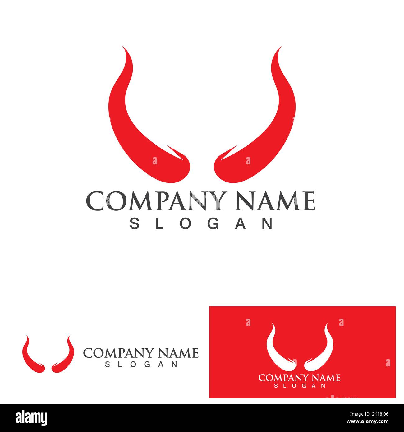 Devil horn vector icon logo design illustration template Stock Vector ...