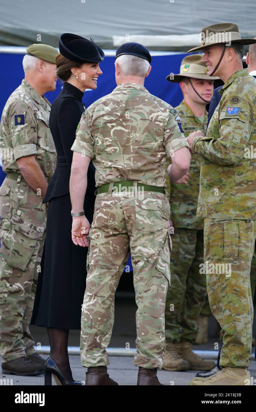 The Princess of Wales at the Army Training Centre (ATC) Pirbright in ...