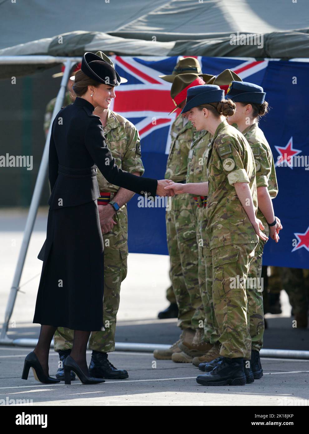 The Princess of Wales at the Army Training Centre (ATC) Pirbright in ...