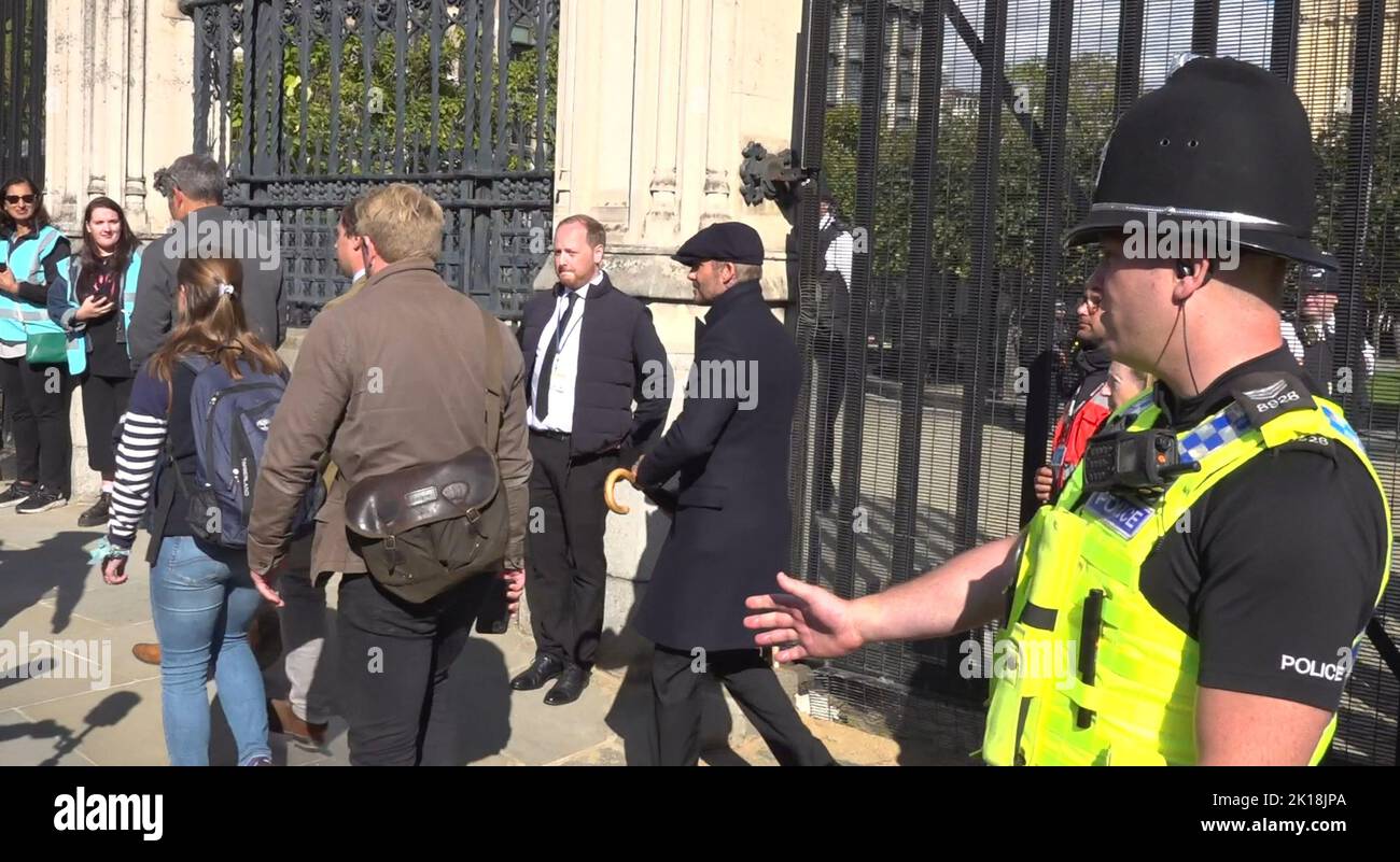 David Beckham outside Westminster Hall, London, after he viewed Queen ...