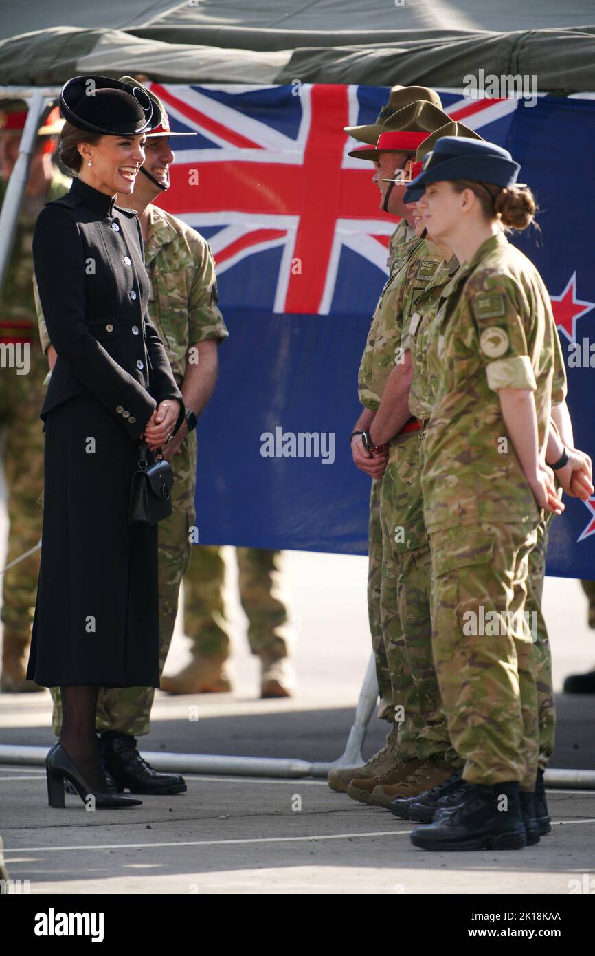 The Princess of Wales at the Army Training Centre (ATC) Pirbright in ...