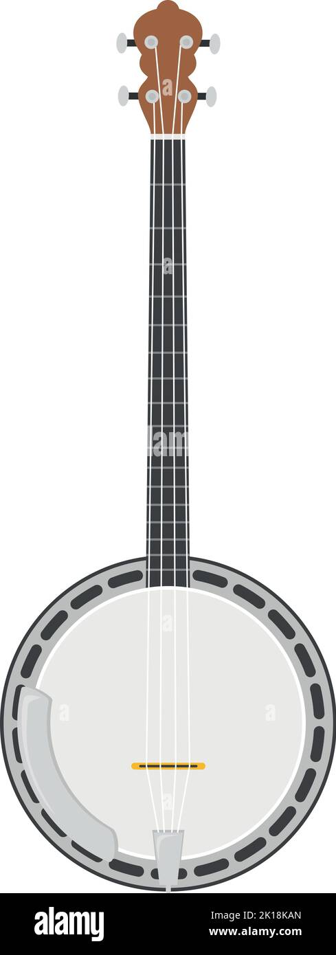 Vector illustration of a banjo in cartoon style isolated on white ...