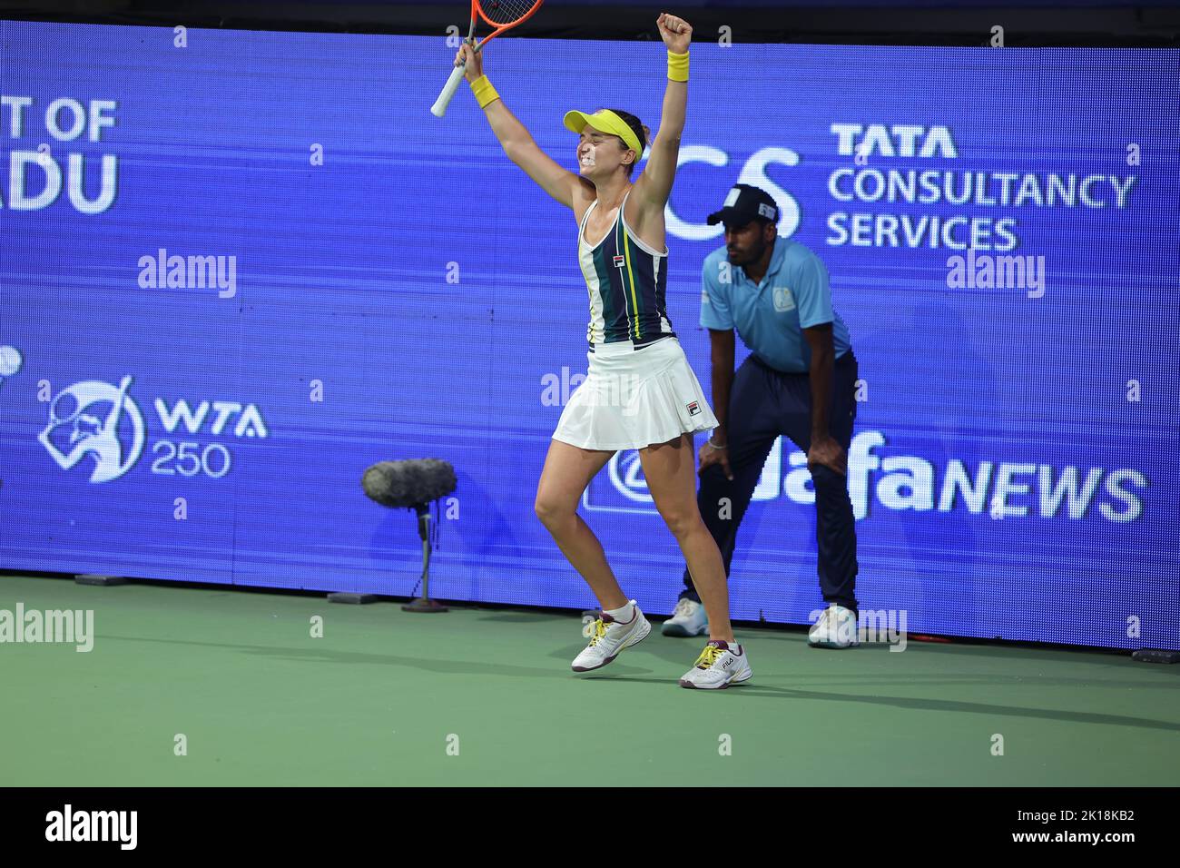 Chennai, India, 16th Sep 2022: Chennai Open WTA 250 : Chennai Open WTA 250: Eugenie BOUCHARD CAN ...