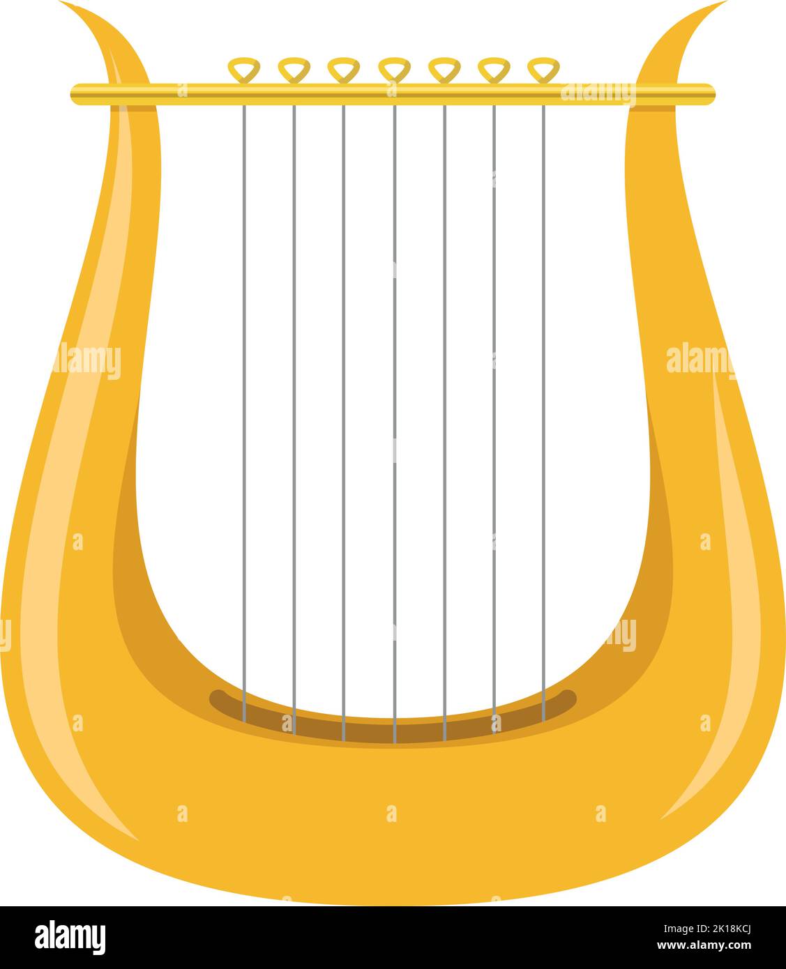 Vector illustration of a lyre in cartoon style isolated on white ...