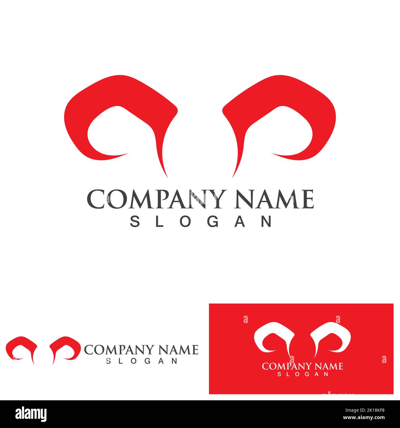 Devil horn vector icon logo design illustration template Stock Vector ...