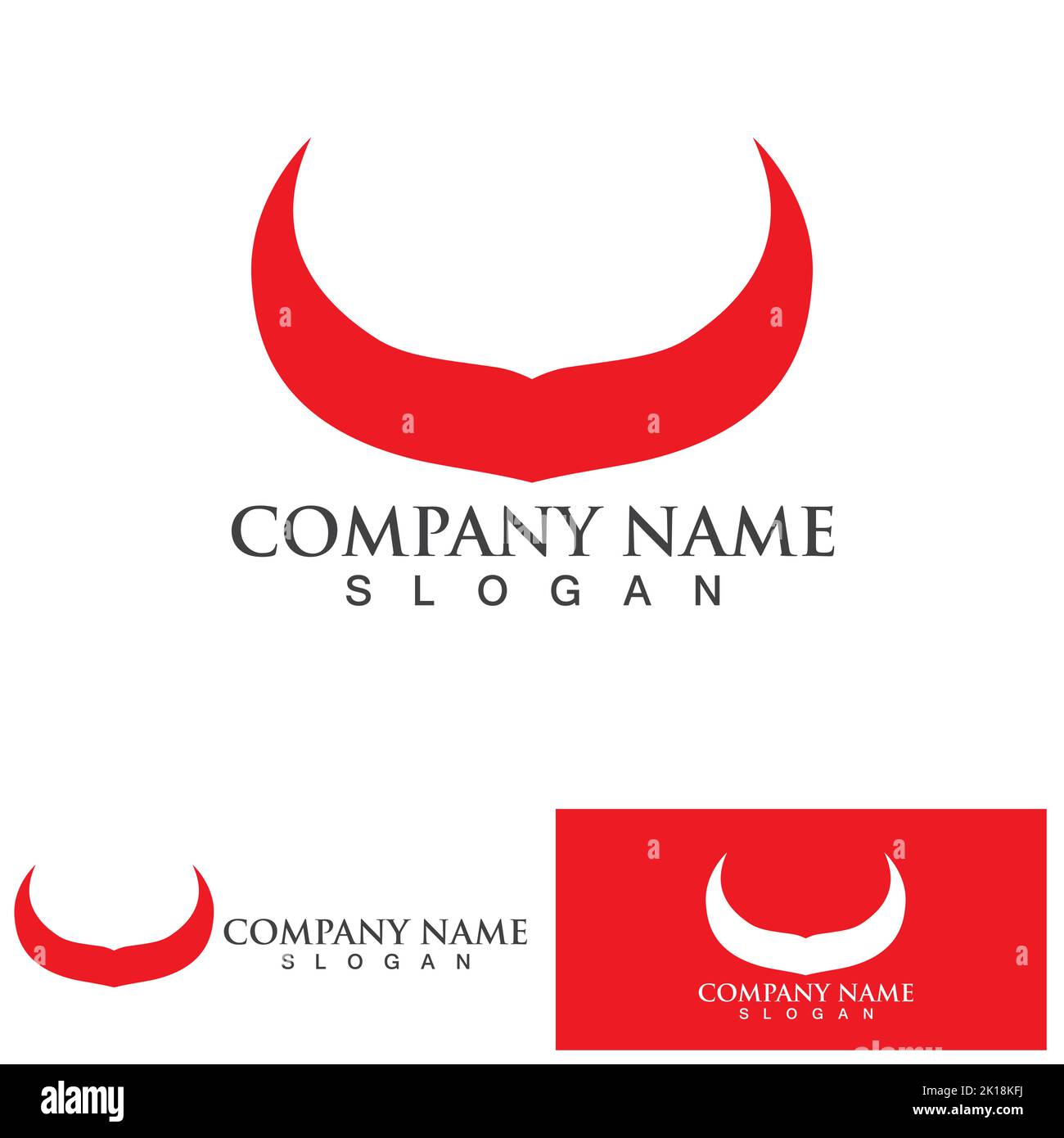 Devil horn vector icon logo design illustration template Stock Vector ...
