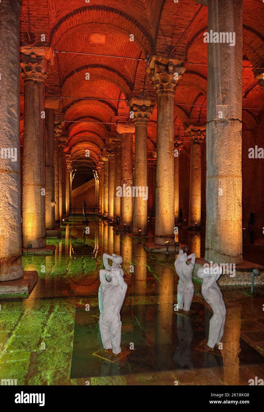 Basilica Cistern ancient Byzantine subterranean cistern in Istanbul ...